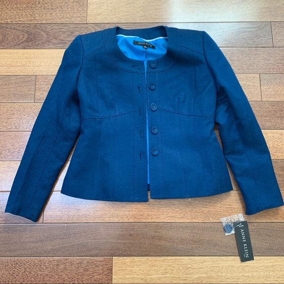 Anne Klein | Jackets & Coats | Anne Klein Blue Teal Blazer 2 Petite ...